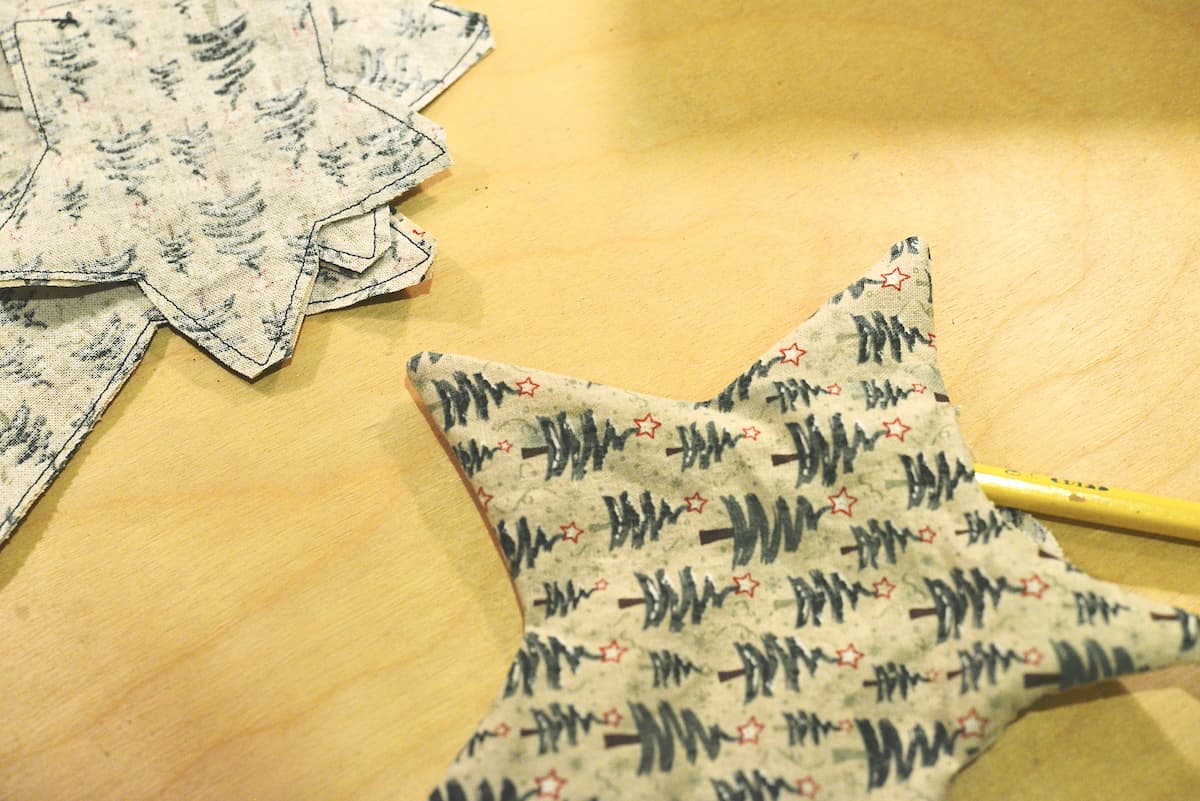 How to Sew Simple Fabric Star Ornaments | Tutorial - Our Gabled Home